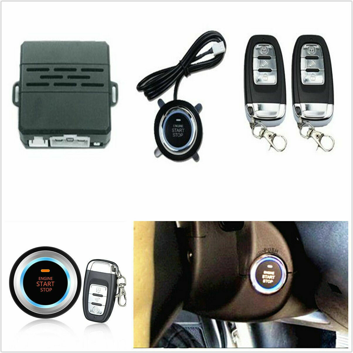 D7 One Key Remote Start Ignition Engine Starter Push Button Alarm ...