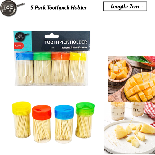 20 Tubes Wooden Bamboo Toothpick Party Cocktail Food Snack Fruit Picks ...