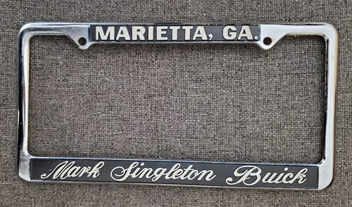 Vintage Mark Singleton Buick License Plate Frame Marietta Georgia | eBay