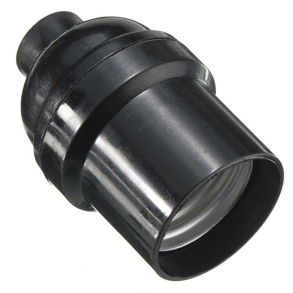 6pcs E26 E27 Screw Lamp Holder Black Plastic Adapter Light Base for ...