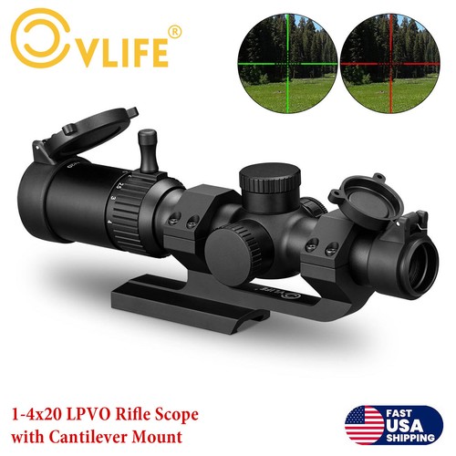 1-4x20 LPVO Rimfire Rifle Scope Illuminated Mil-Dot Reticle w ...