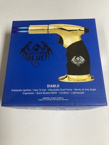 Special Blue Diablo Dual Flame Butane Refillable Torch Jet Lighter ...
