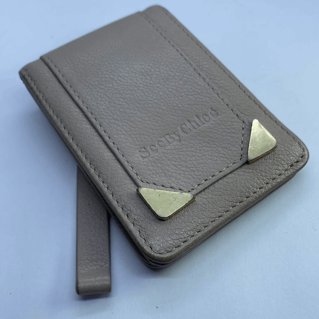 See By Chloe Tan Leather Attachable Card / ID Case w/ Dust Bag | eBay