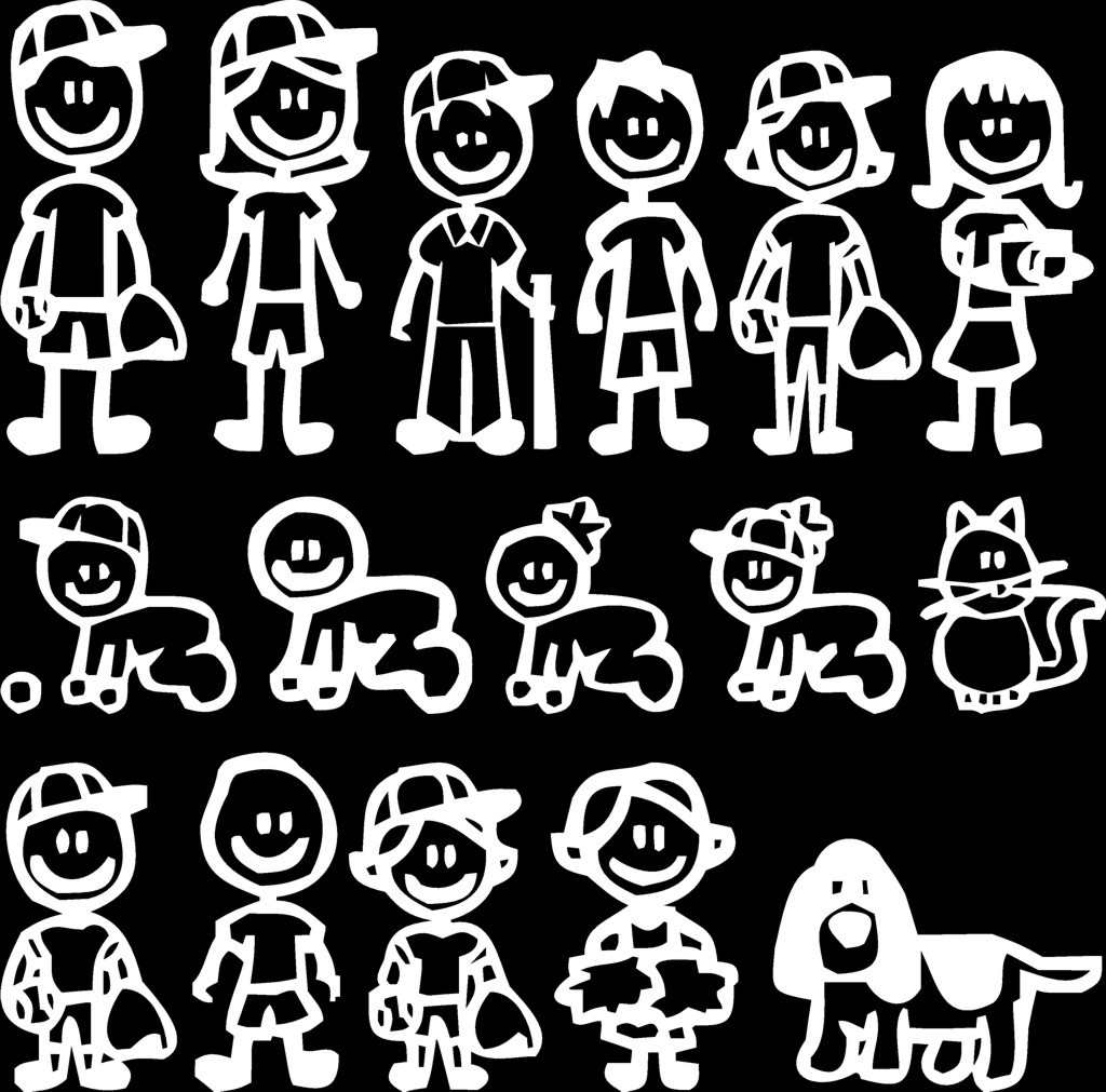 Set of 16 Stick Family Group E Vinyl Decal Sticker Car Window Wall | eBay