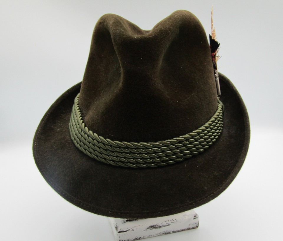 OCTOBERFEST ALPINE BAVARIAN FELT HAT W/ FEATHER 22 3/4" circumference ...