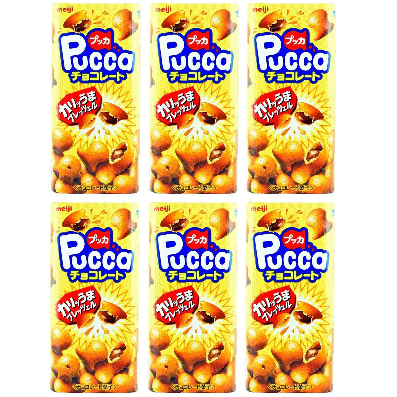 NEW! Meiji Pucca Chocolate snacks x6 packs set / Exclusive export from ...