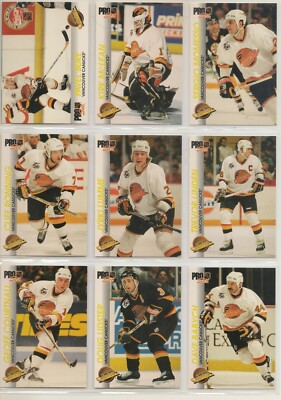 VANCOUVER CANUCKS ~ 1992-93 Pro Set TEAM SET ~ 10 Cards ~ BURE LINDEN ...
