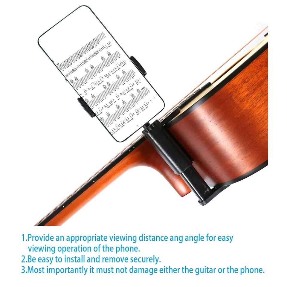 Guitar Phone Holder for 6-10.5cm Thick Guitars/Ukulele,Guitar Sheet ...