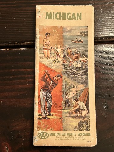 Vtg 1964-65 AAA Triple A Michigan Tourism America Road Map 1D08 | eBay