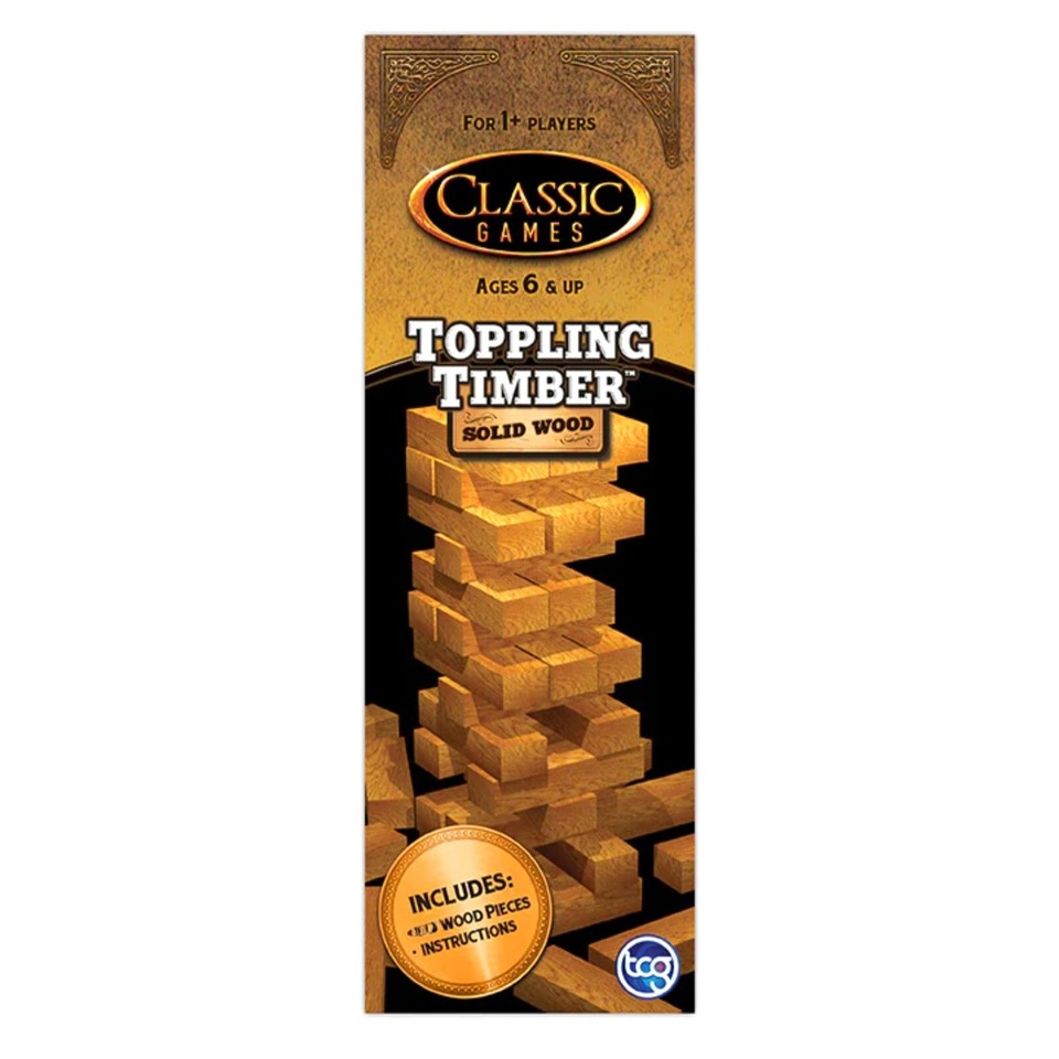 Toppling Timber Wood Block Game Solid Wood 39 Wood Blocks Ages 6+. FREE ...
