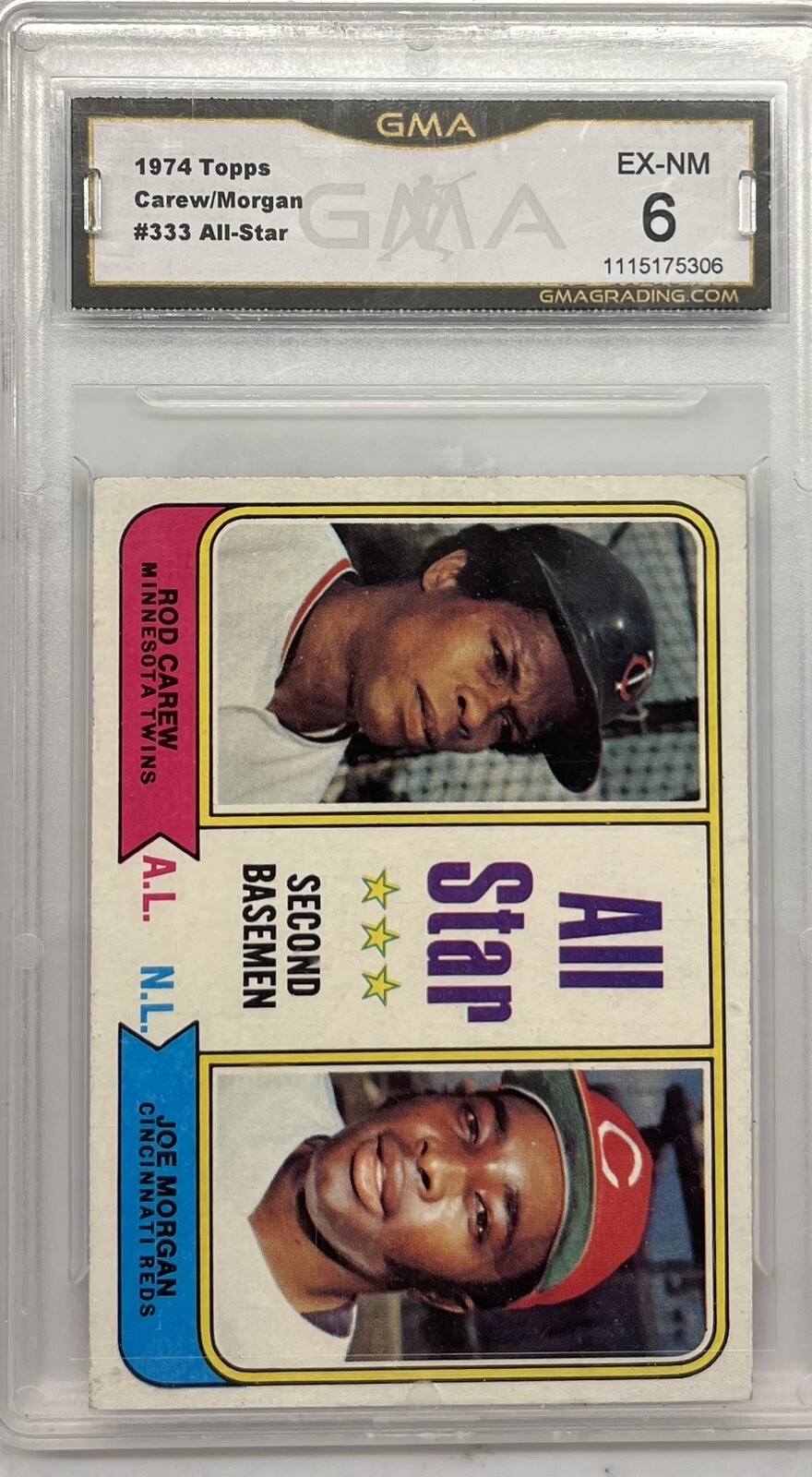 1974 Topps - All Star Second Basemen #333 Rod Carew, Joe Morgan for ...