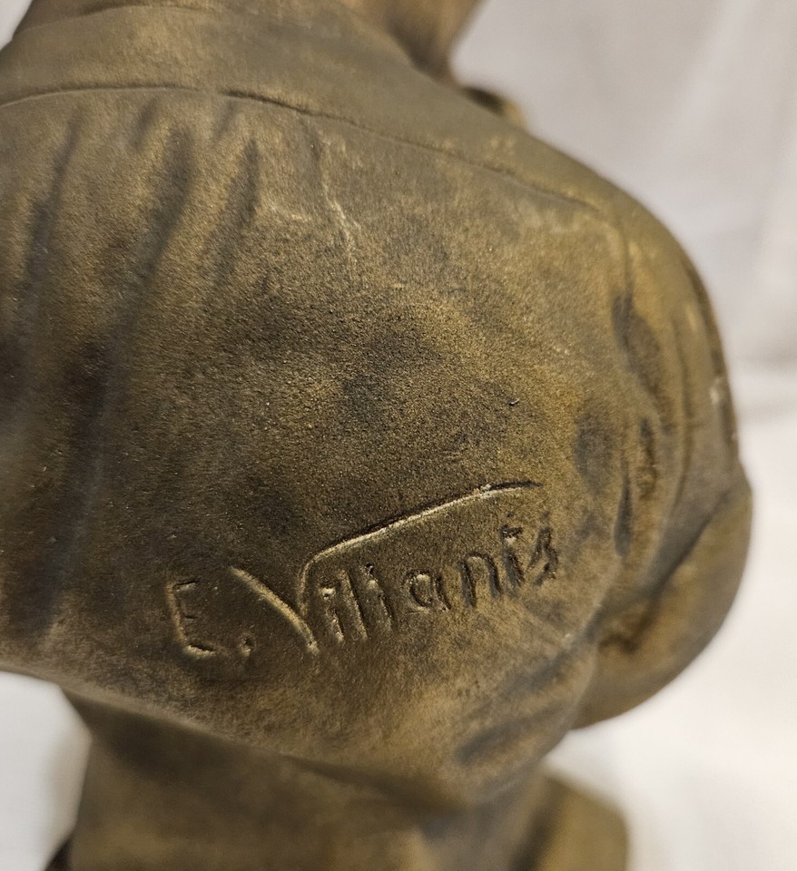 VINTAGE ESCO PETER PIPER GOLD STATUE BUST FIGURINE ~ INSCRIBED E ...