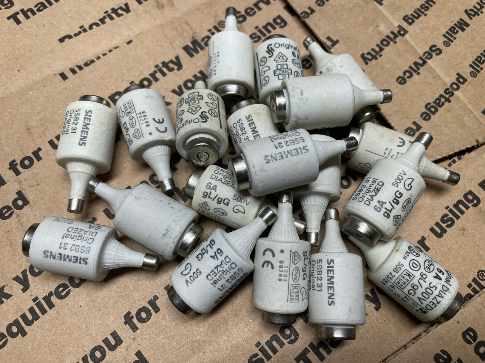 Siemens 5SB231 original DIAZED size DII fuse 500V 6A gL/gG 6 amp 5SB2 ...