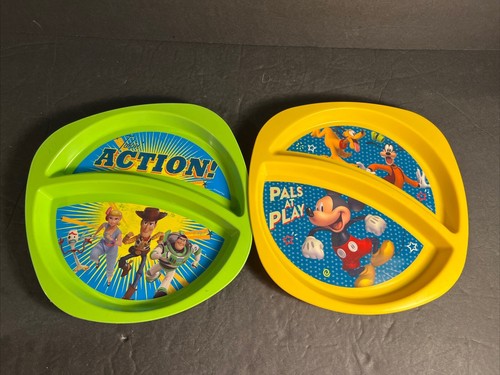 2 Plastic Divided Children’s Plates Mickey Mouse Toy Story | eBay