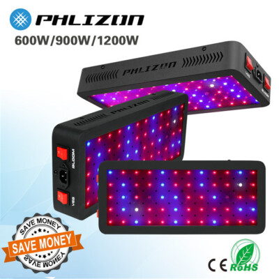 PHLIZON 1200W 900W 600W LED Grow Light Veg Bloom Full Spectrum for ...