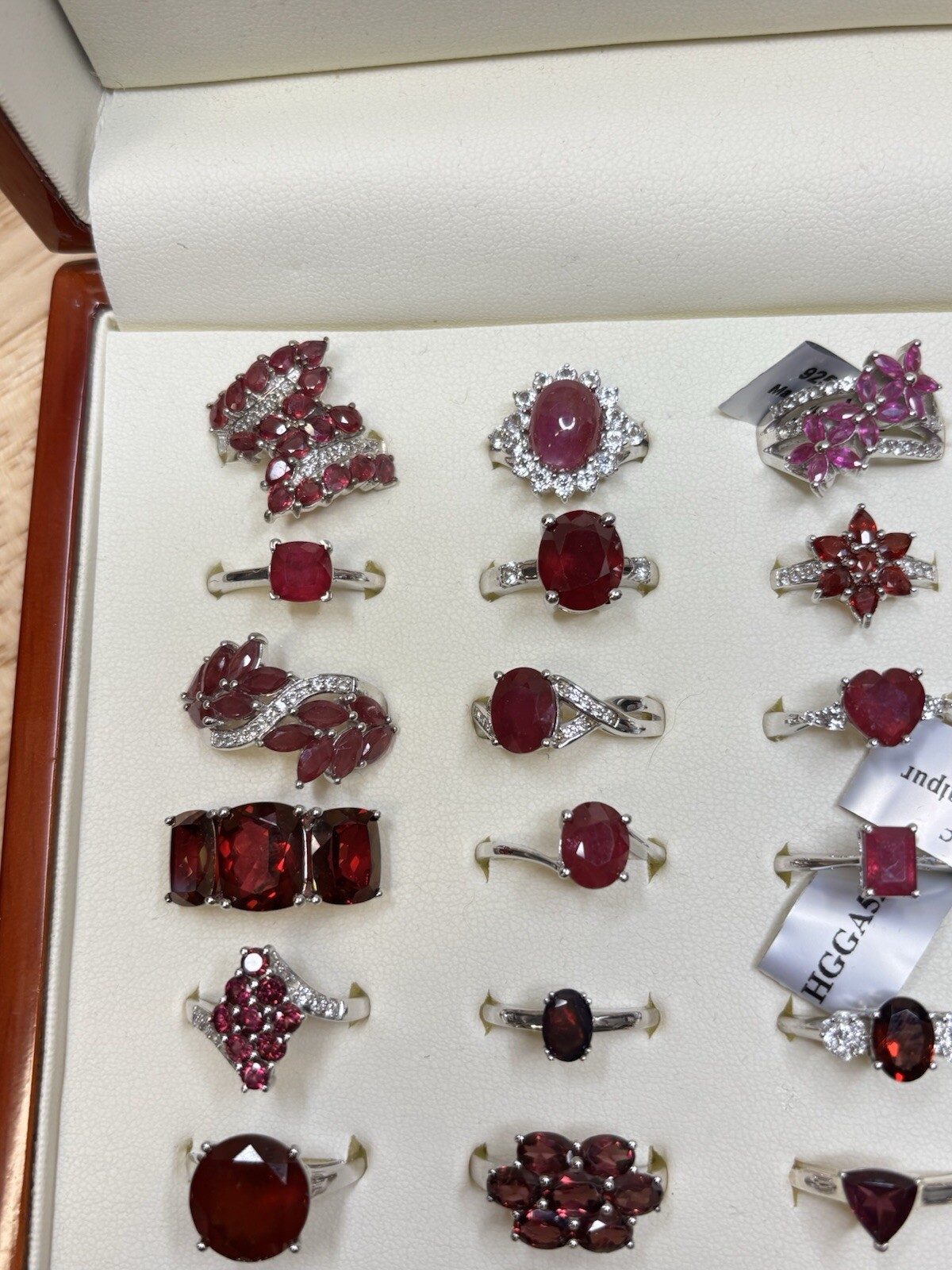 (50) .925 Sterling Silver Ring Lot! 171.8g Gemstones Garnet Ruby ...
