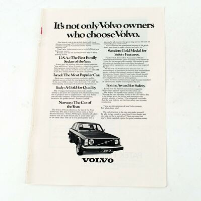 Vintage Volvo Car Original Print Ad – 1975 | eBay