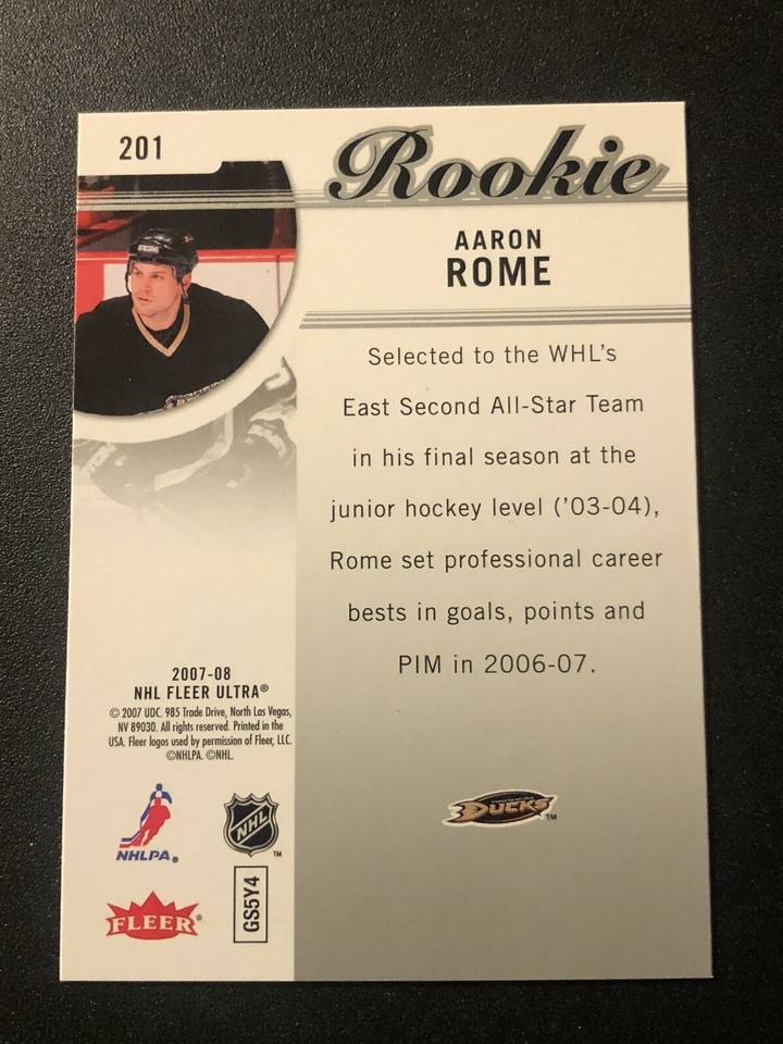 2007-08 Fleer Ultra Aaron Rome #201 Rookie RC | eBay