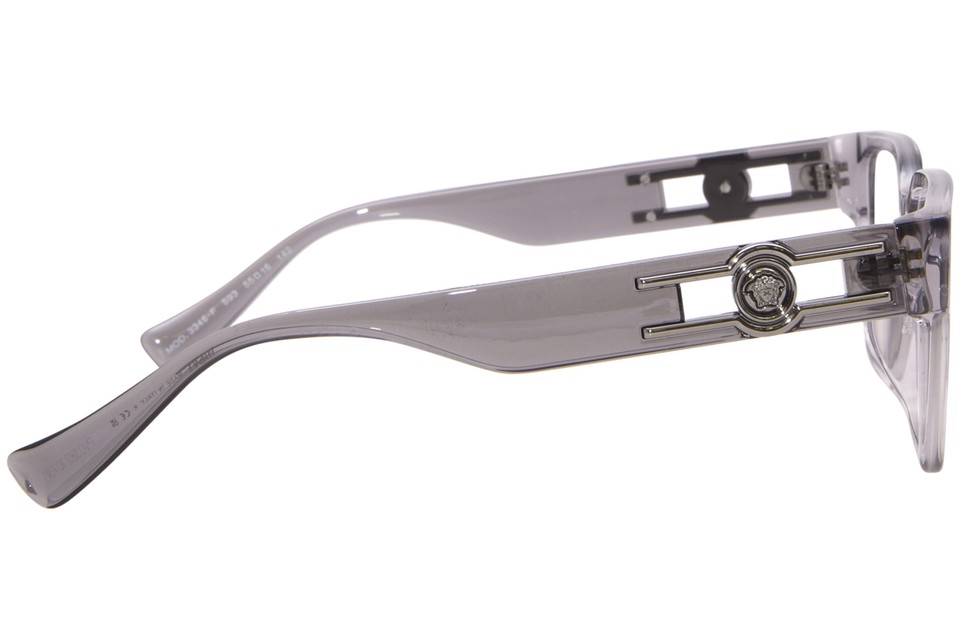 Versace VE3346 593 Eyeglasses Frame Men's Grey Transparent Full Rim ...