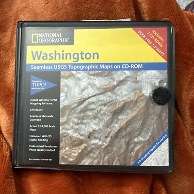 National Geographic TOPO USGS Washington Topographic Maps 7 CD s ROM ...
