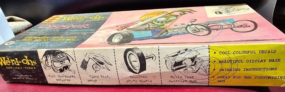 Hawk Model Kit Weird-Ohs Digger Way Out Dragster 530-100 Original 1963 ...
