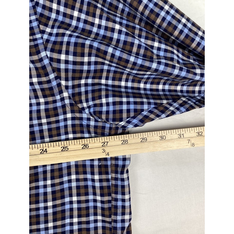 Roundtree & Yorke Gold Label Mens 3XT Tall Fit Button Down Shirt Plaid ...