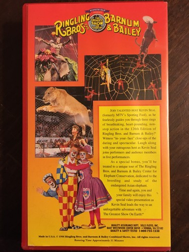 Ringling Bros Barnum & Bailey VHS Program, Ariana Human Arrow, 126th Ed ...