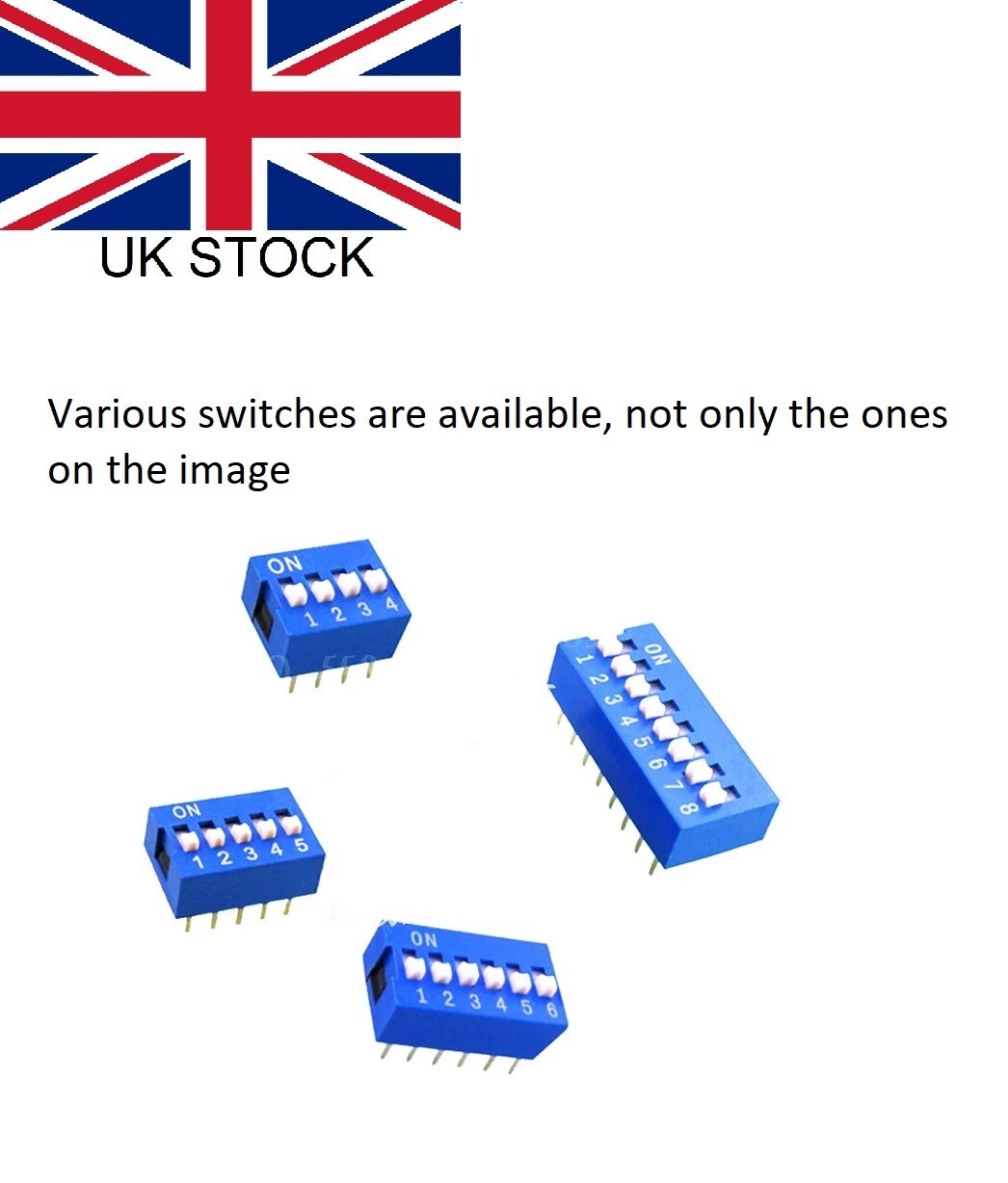 2pcs of blue 2.54mm DIL Slide Dip Switch Modules SPST PCB Breadboard ...