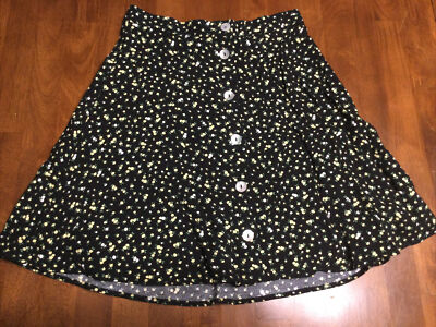 Junior’s Divided by H & M Lined Button-down Mini Skirt Size 0 Black ...
