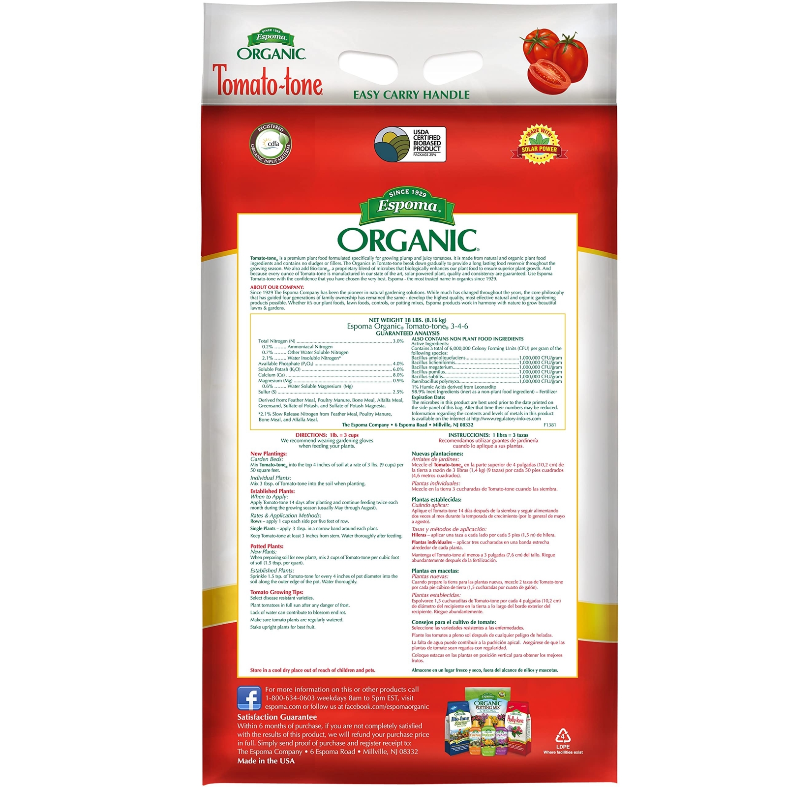 Espoma Organic Tomato-tone 3-4-6 with 8% Calcium. Organic Fertilizer ...
