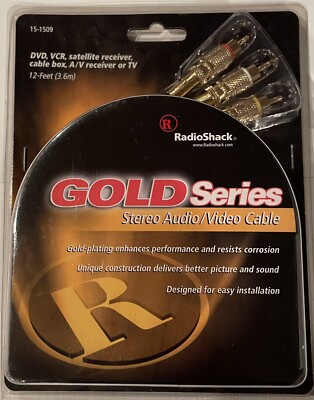 New In Package 12 Feet Radio Shack Gold Series Stereo Audio Video Cable ...