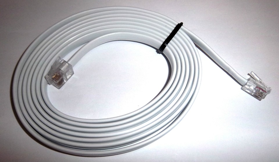 RJ12 - RJ12 PATCH LEAD CABLE 6 PIN RJ - 1m 2m 3m 4m 5m - VARIOUS ...