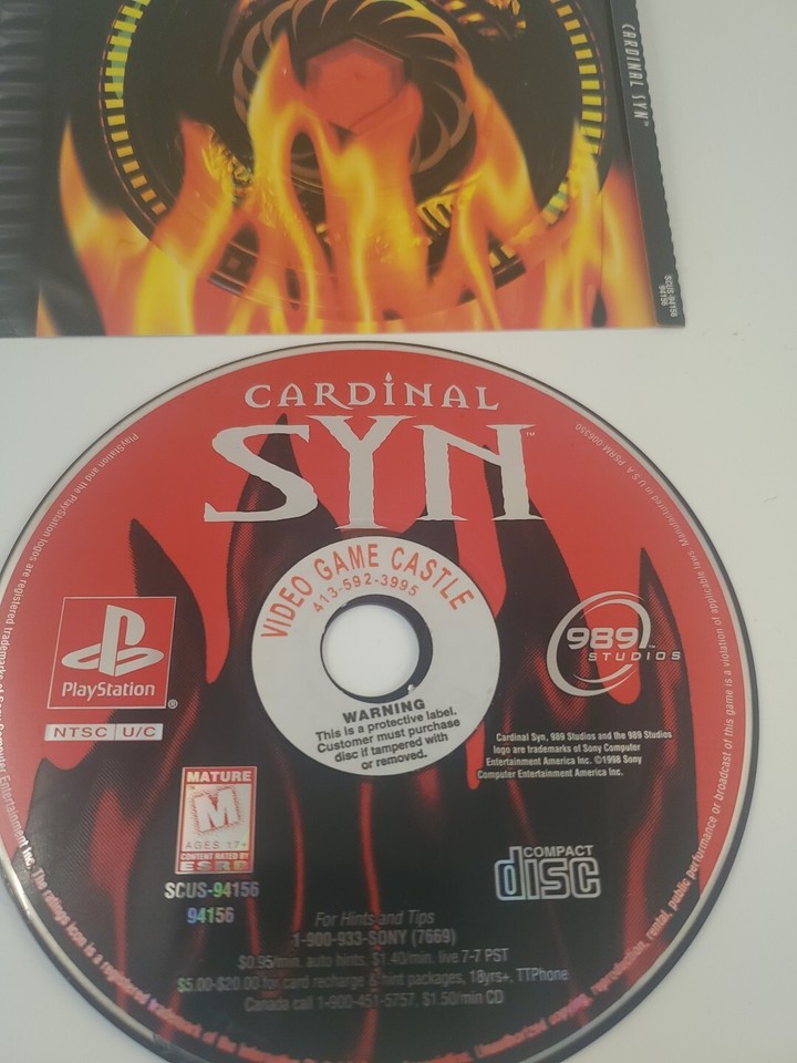 Cardinal Syn - Playstation 1 2 PS1 PS2 Disc Only With Back Art. Tested ...