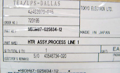 TEL MB3M87-025834-12 ASSY, HTR PROCESS LINE 1 | eBay