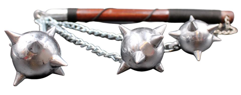 Medieval Warrior 31" Spiked Solid Metal Triple Mace Ball Flail ...