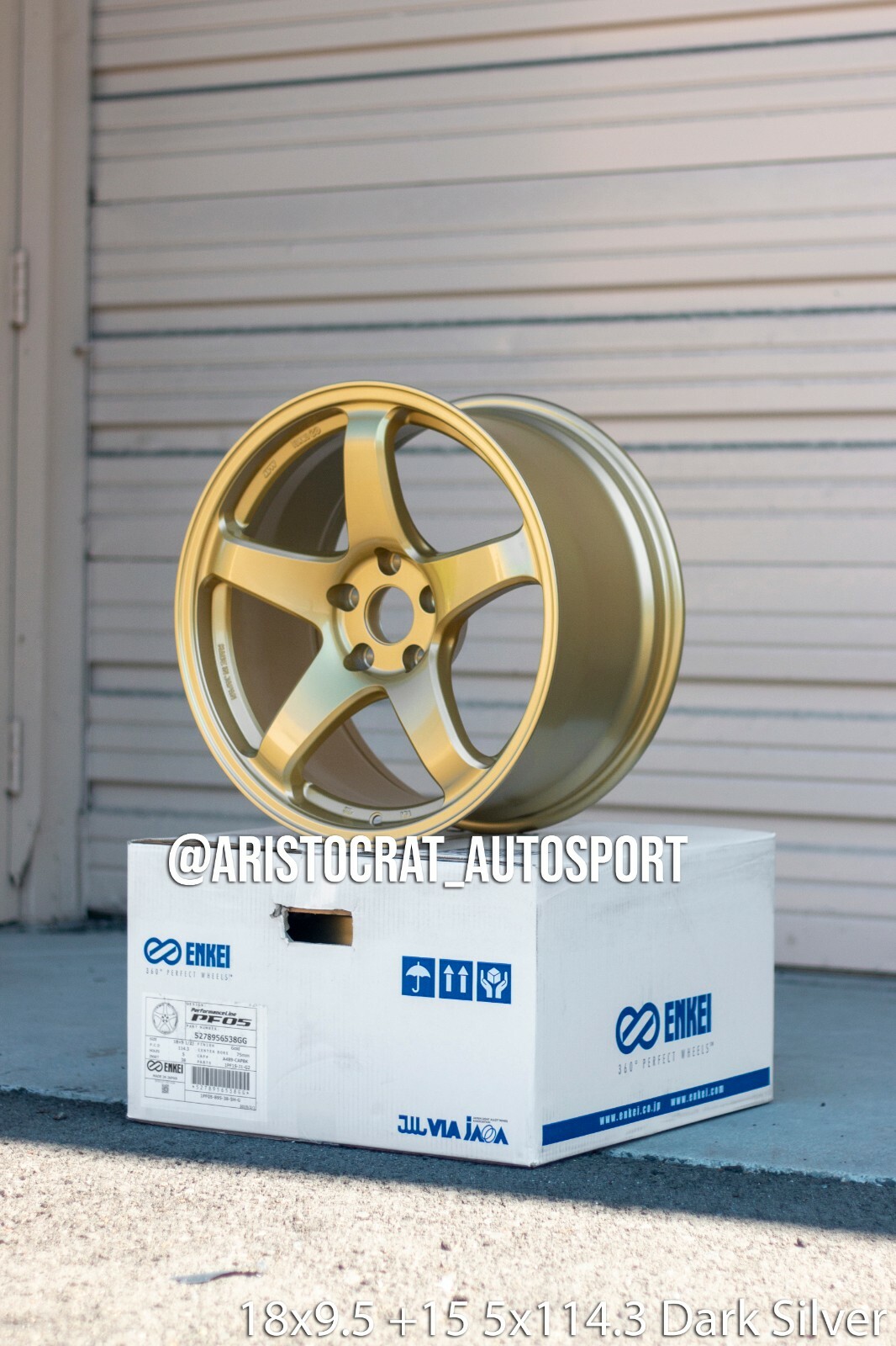Enkei PF05 18x9.5 5x114.3 +38mm GoldWheel Set of four - for WRX STI | eBay