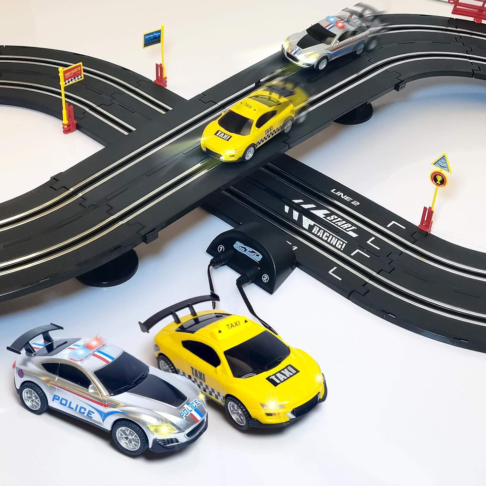 Slot Car Race Track 1:43 Scale Electric Toys High-Speed Cars Dual ...