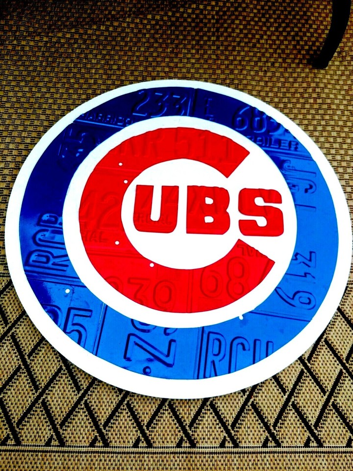 CHICAGO CUBS LICENSE PLATE LOGO SIGN!!! ONE OF A KIND PIECE FOR A CUBS ...