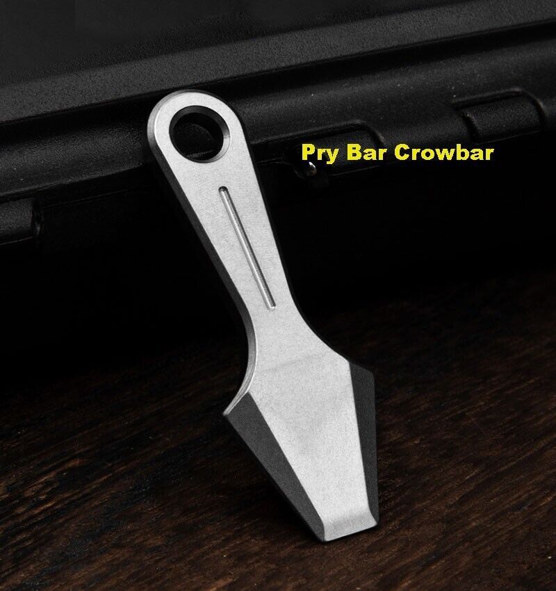 Mini Titanium Keychain Pry Bar Crowbar Necklace Pendant Pocket EDC Tool ...