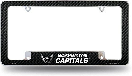 Washington Capitals Metal License Plate Frame Chrome Tag Cover Carbon ...