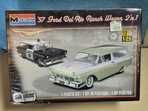 NEW SEALED Monogram 57 Ford Del Rio Ranch Wagon 2n1 Police Car Plastic ...