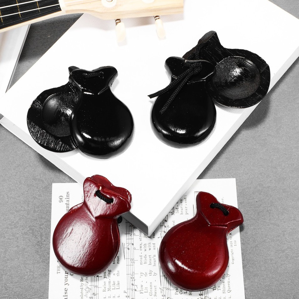 2 Pairs Handle Castanet Musical Instrument Toy Castanets for Kids ...