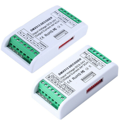 RGB RGBW 3/4 Channels DMX 512 LED Decoder Controller Use For 5050 RGB ...