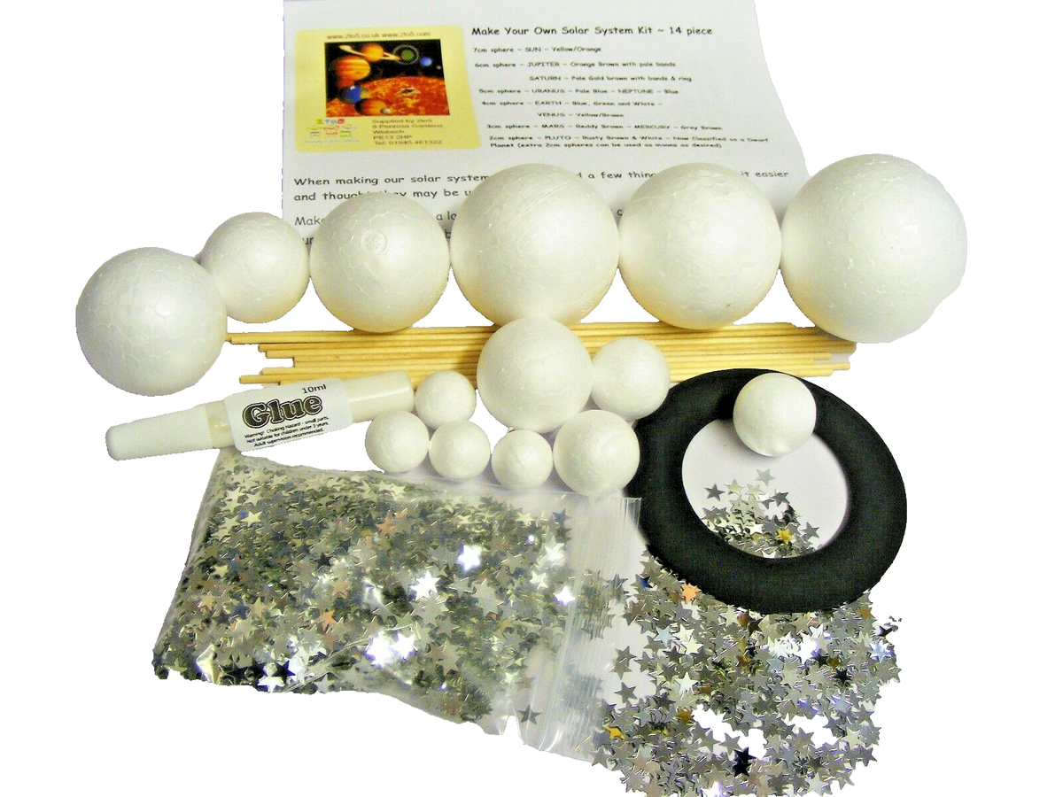 White Solar System Styrofoam Kit Polystyrene Discount Craft