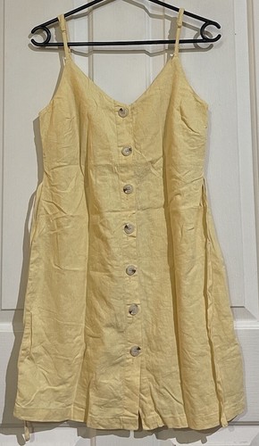 Glassons Size 8 Linen Blend Adjustable Strap Women’s Button Down Dress ...