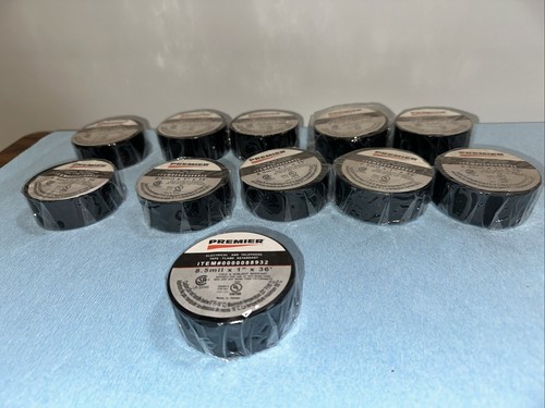 Premier Electrical and telephone tape black 8.5 X 1 inch X 36 foot Lot ...