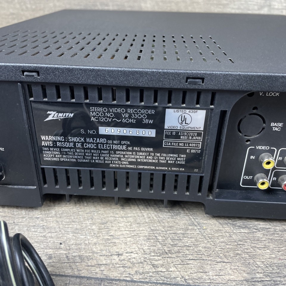 Rare Zenith Model VR3300 MIDI video cassette recorder. 1980s⚠️for Part ...