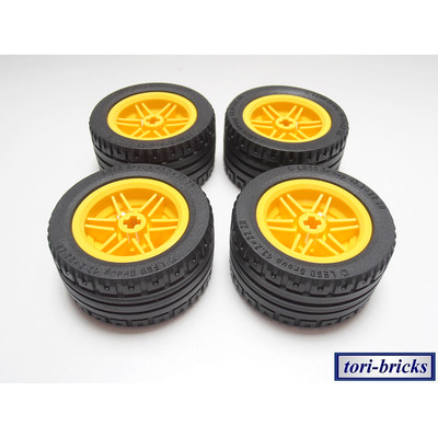Lego Technik Reifen 43,2 x 22 ZR 4 Stück Felgen gelb »NEU« # 44309 ...