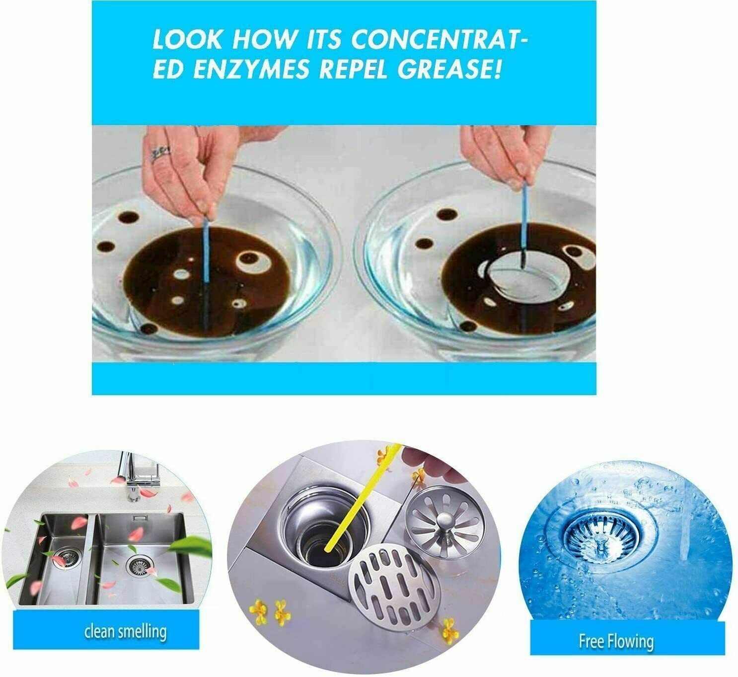 New 12PCS Magic Clean Stick Drain Cleaner Unscented Cleaning Tool For ...