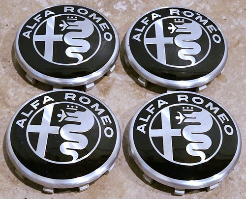 Set of 4 OEM 2017-2025 Alfa Romeo Giulia Stelvio Center Hub Caps p/n ...